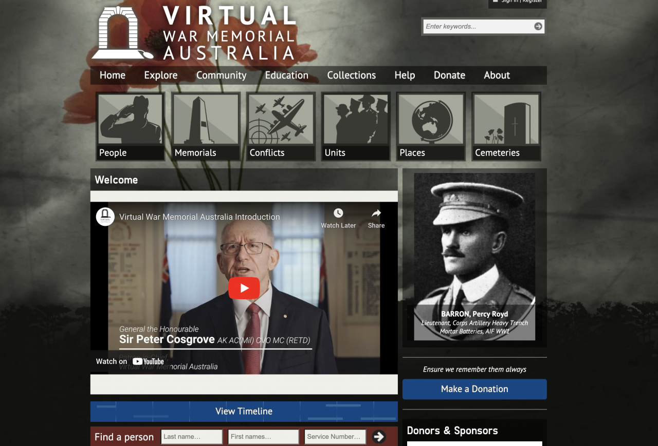 Virtual War Memorial Australia - MindVision